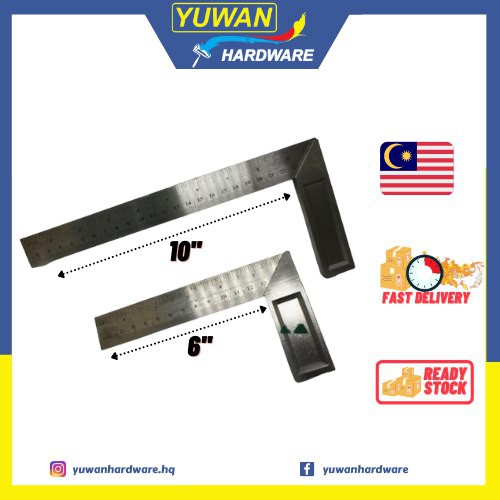 Pembaris Sesiku L Square Ruler Stainless Steel 6" 10" | Shopee Malaysia