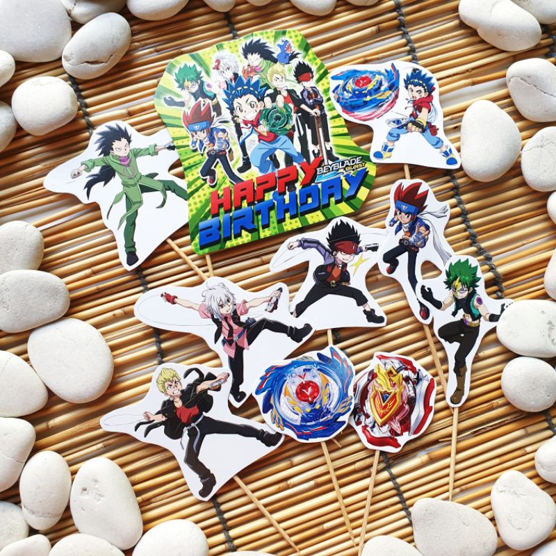 Beyblade Anime Birthday Cake Topper Cupcake Pudding Cake Decoration 1 ...