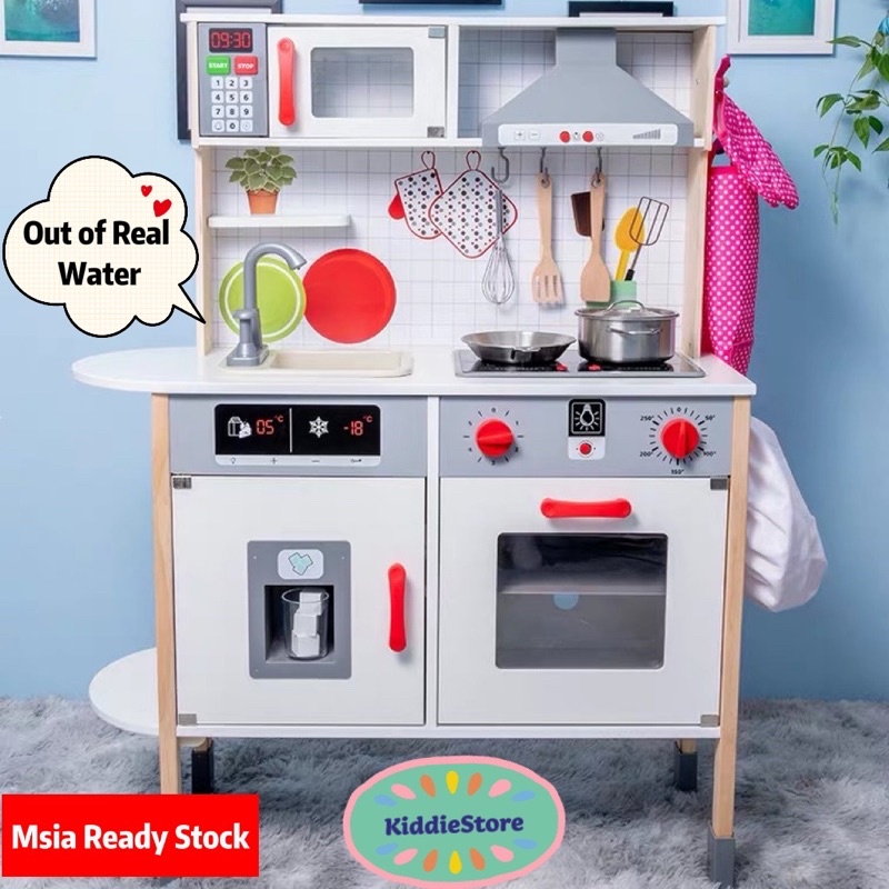 Wooden Kitchen Playset OUT OF REAL WATER Sounds and light effect with ...