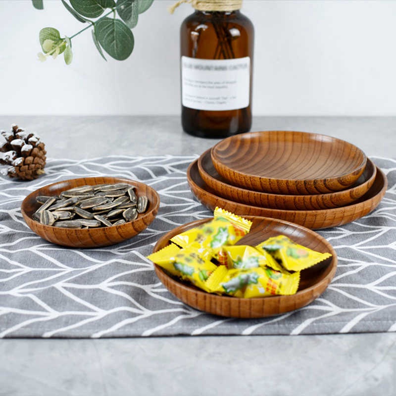 Japanese-style jujube papaya fruit plate whole wooden fruit plate snack ...