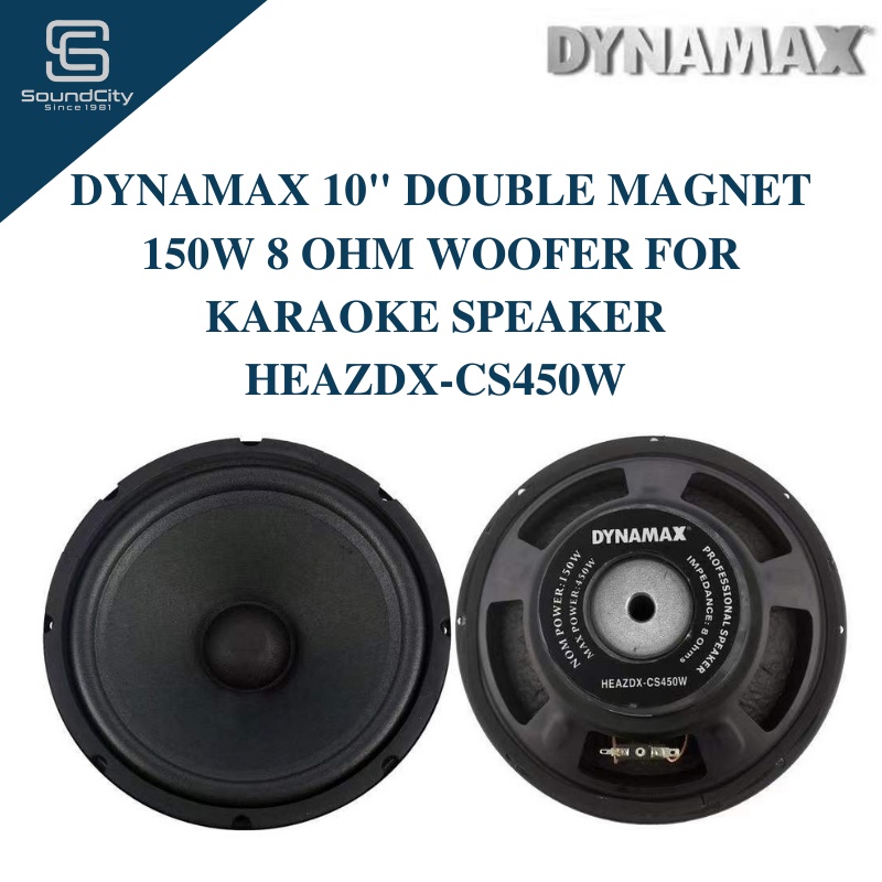 DYNAMAX CS450W 10" Double Magnet 150W 8 Ohm Woofer For Karaoke Speaker ...