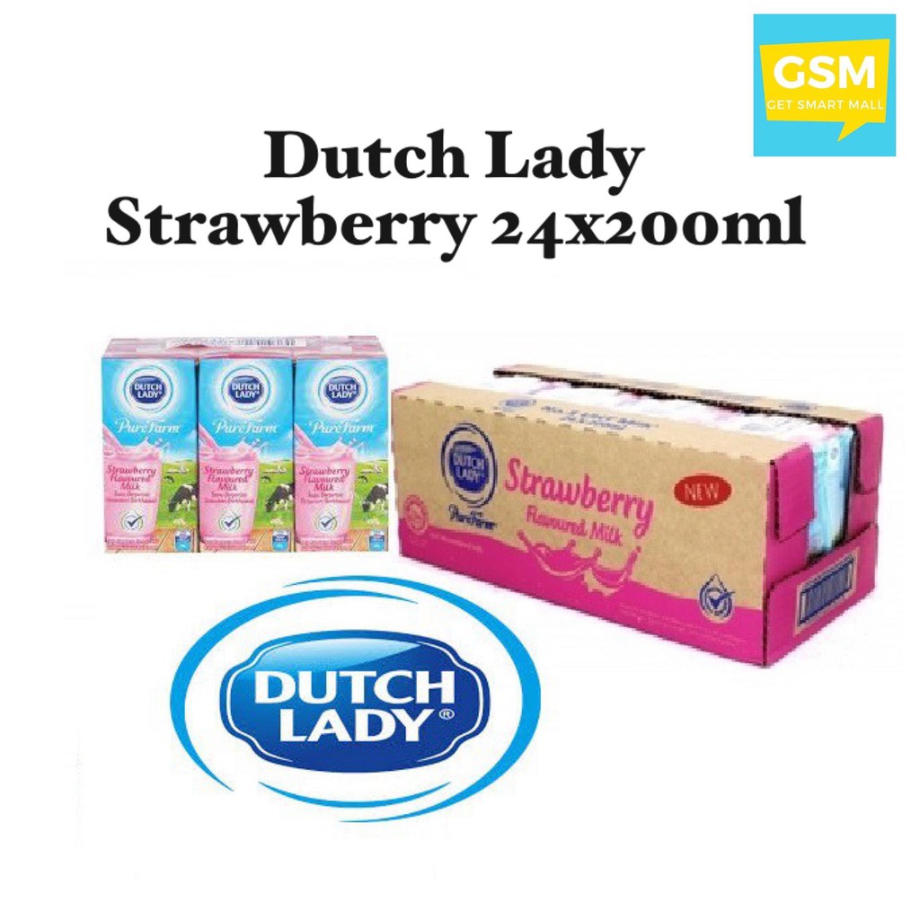 Dutch Lady Pure Farm UHT Milk (Strawberry 24 x 200ml) | Shopee Malaysia