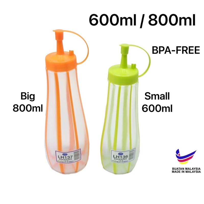 600ml/800ml Plastic Sauce Bottle Squeezer / Botol Sos / Tomato ...