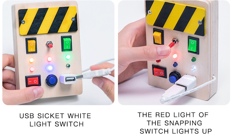 Treeyear LED Light Switch Toys for Toddlers Montessori Busy Board ...