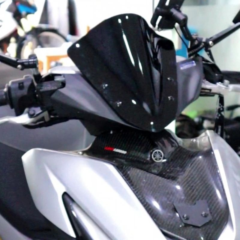 HITAM Premium windshield aerox 155 old new dark black Solid black visor ...