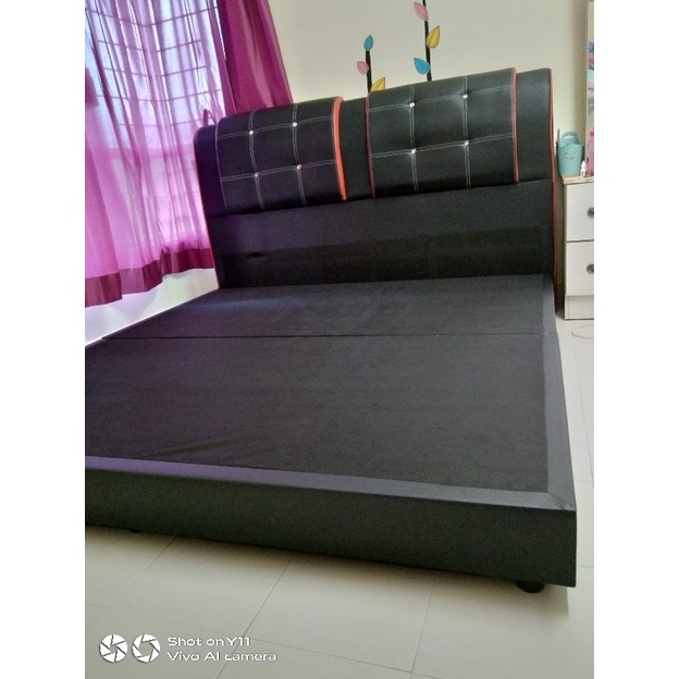 Many Options PVC / Fabric Divan Queen Bed Frame Katil Queen Kulit ...