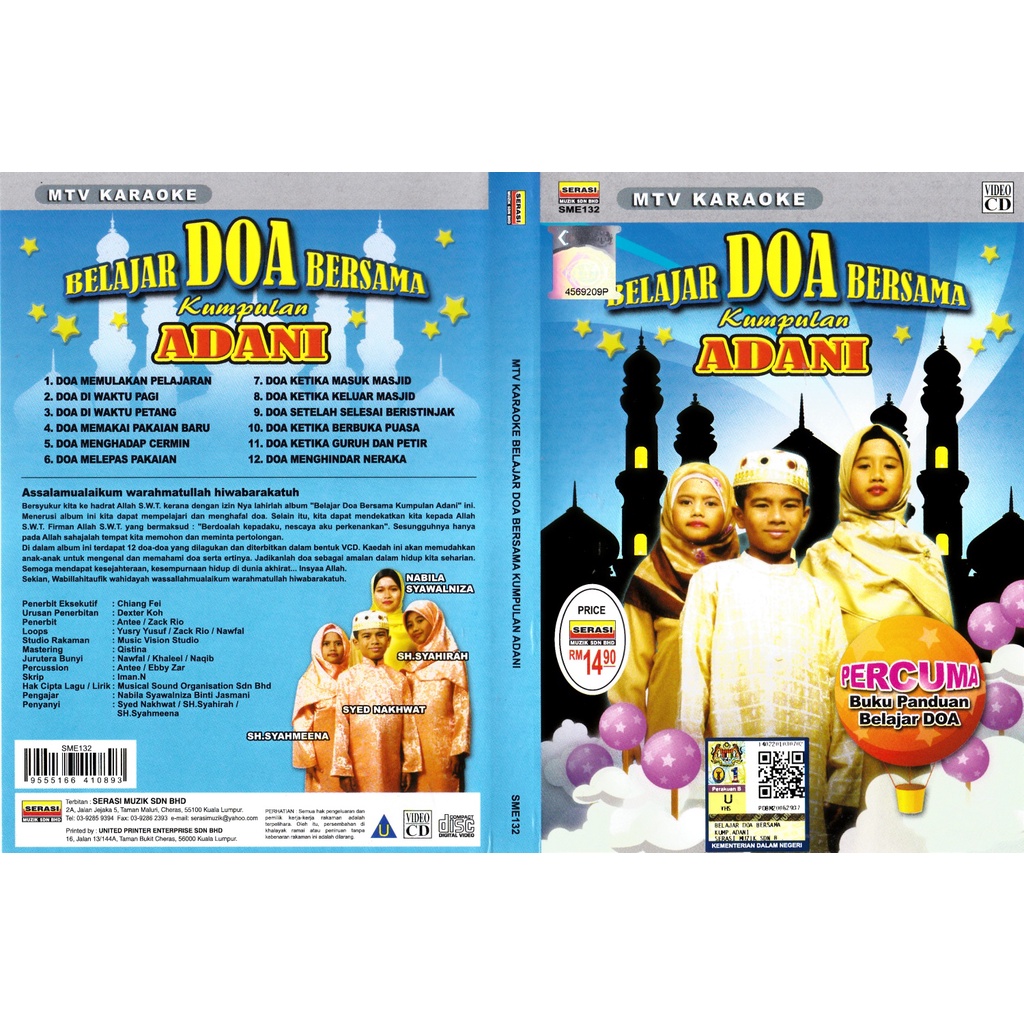 BELAJAR DOA BERSAMA KUMPULAN ADANI VCD+BOOK ( ISLAM ) | Shopee Malaysia