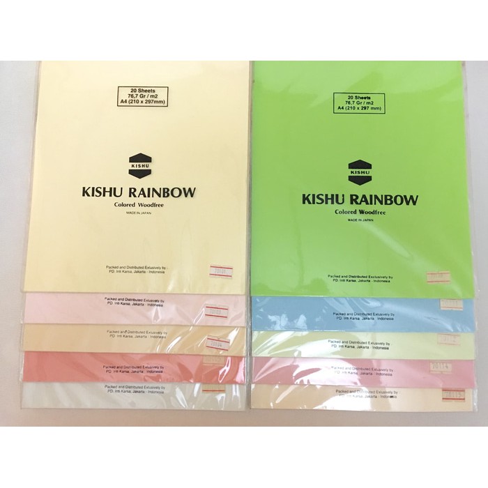 Kishu RAINBOW Paper A4/76.7Gr/M2/20SHEETS - IMPORT | Shopee Malaysia