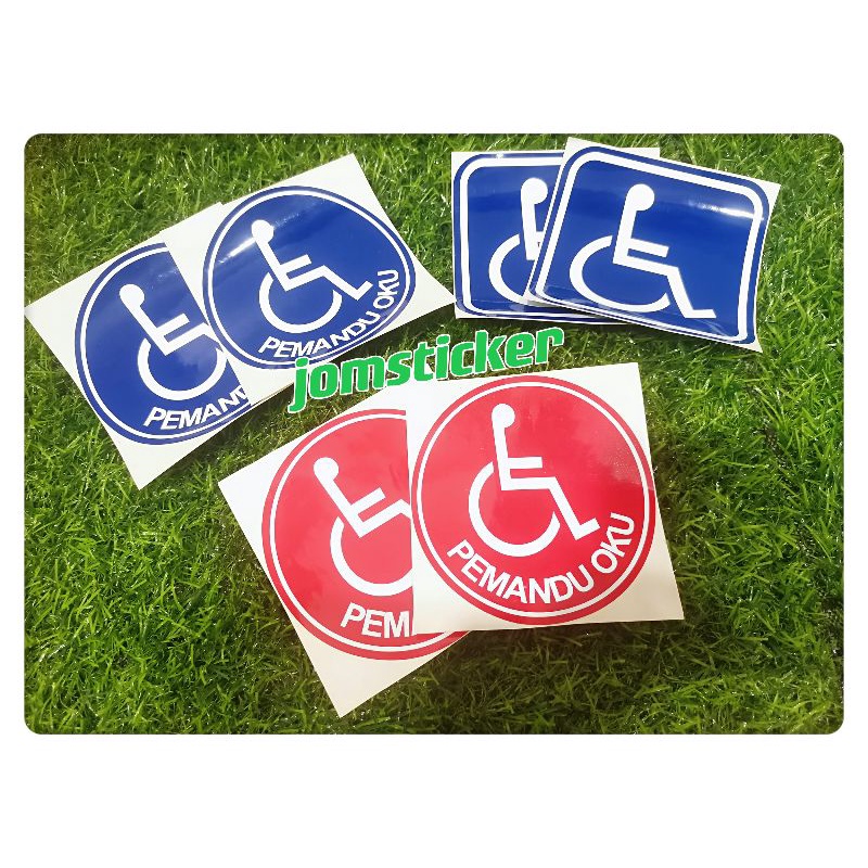 Sticker OKU (sticker cutting/tampal belah luar) | Shopee Malaysia