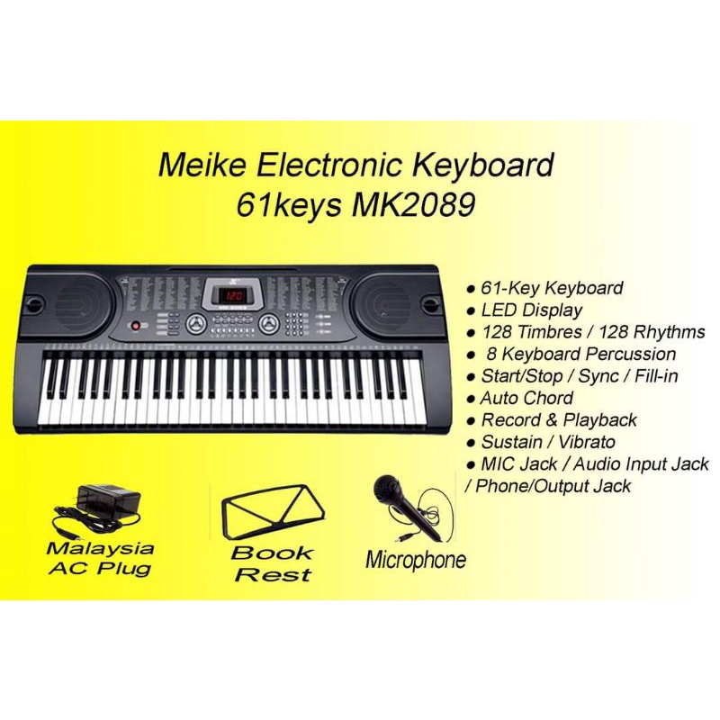 Meike Electronic Keyboard 61keys MK2089 with Mic, keyboard Percussions ...