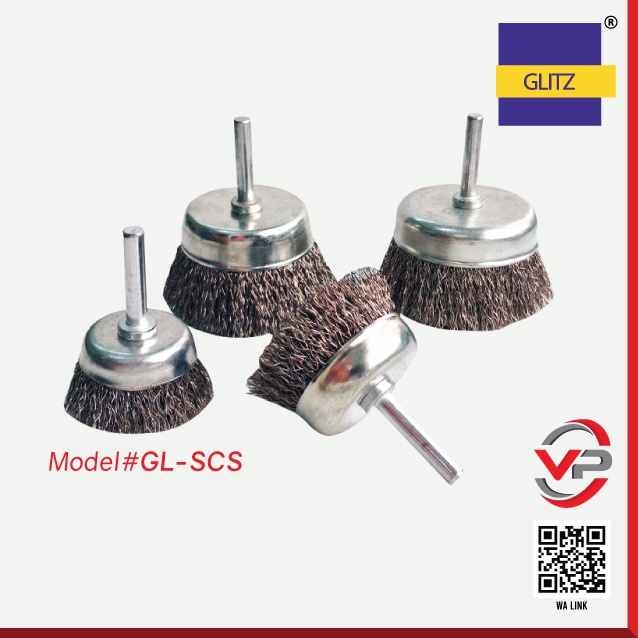 GLITZ STAINLESS STEEL 304 CUP BRUSH WITH SHANK 6MM / 0.3MM WIRE CUP ...