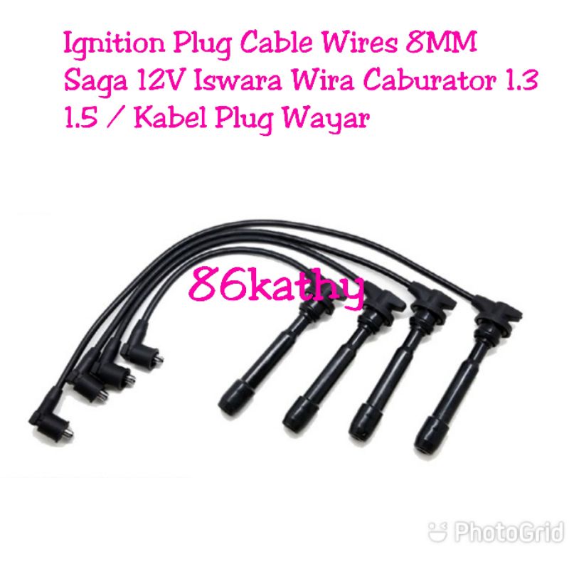 Ignition Plug Cable Wires 8MM Saga 12V Iswara Wira Caburator 1.3 1.5 ...