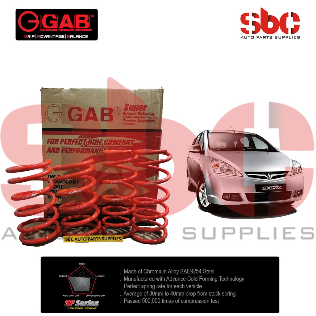 SBC AUTO - GAB SPORT COIL SPRING PROTON EXORA (1SET) | Shopee Malaysia