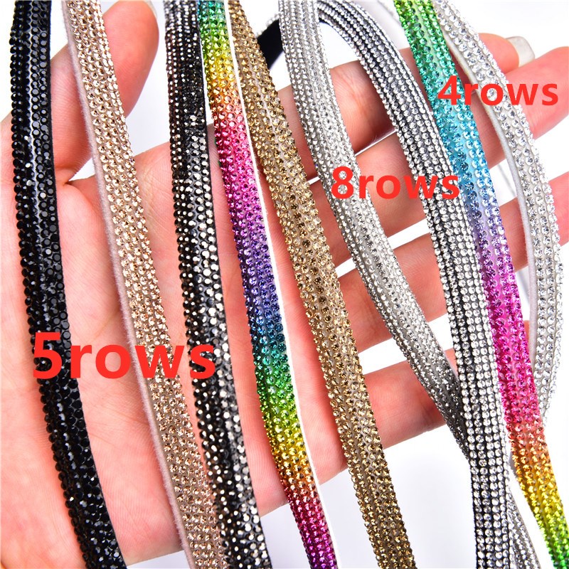 1Meter Semicircular Rhinestone Tube /5 Rows/8 Rows Dense Glass Crystal ...