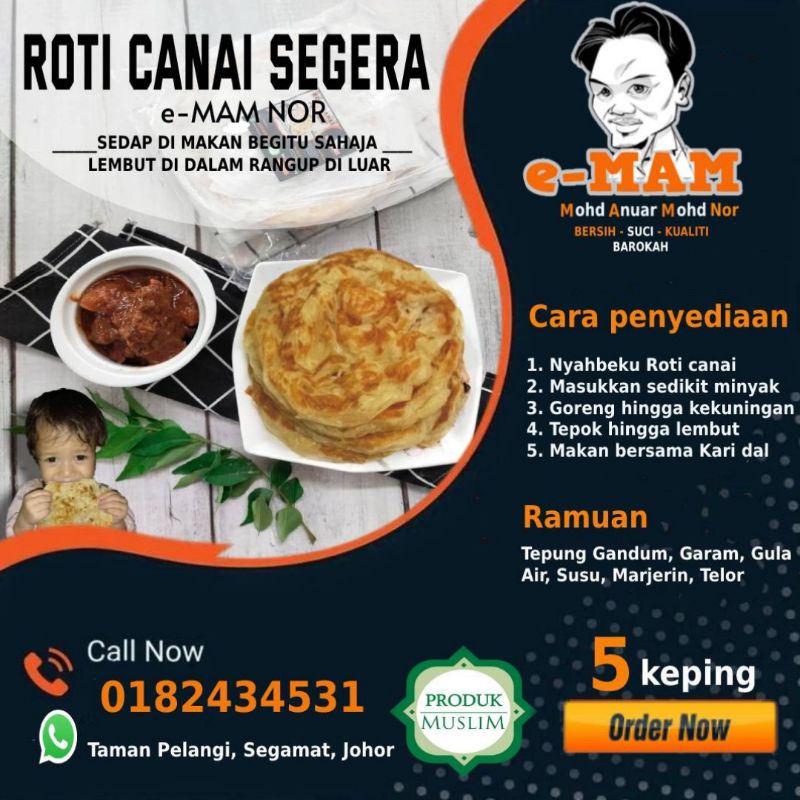[💥READY STOCKS💥] ROTI CANAI SEGERA e-MAM NOR 5PCS | Shopee Malaysia