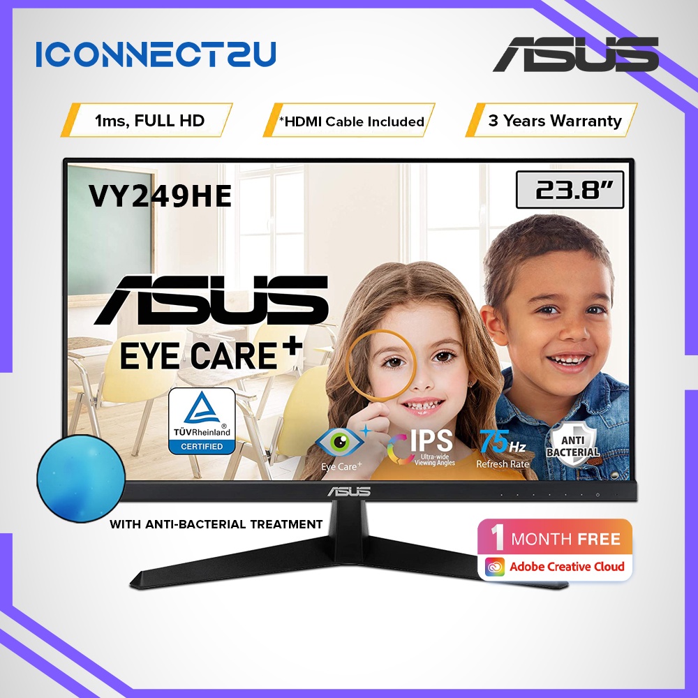 Asus Gaming VY249HE 24" FHD IPS 75Hz 1ms FreeSync Eye Care + Technology ...