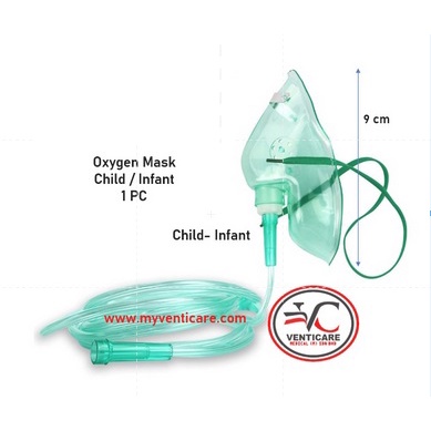OXYGEN MASK ADULT STANDARD, ADULT ELONGATED, CHILD, INFANT 1PC WITH 7 ...