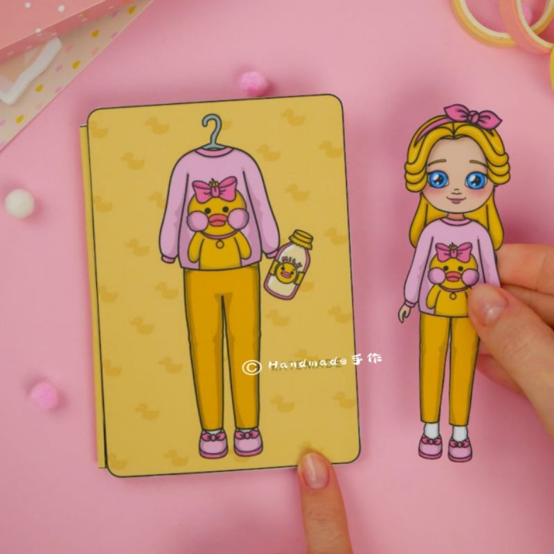 Paper doll Dress up Duck’s outfit paper Doll book/Mainan kertas patung ...
