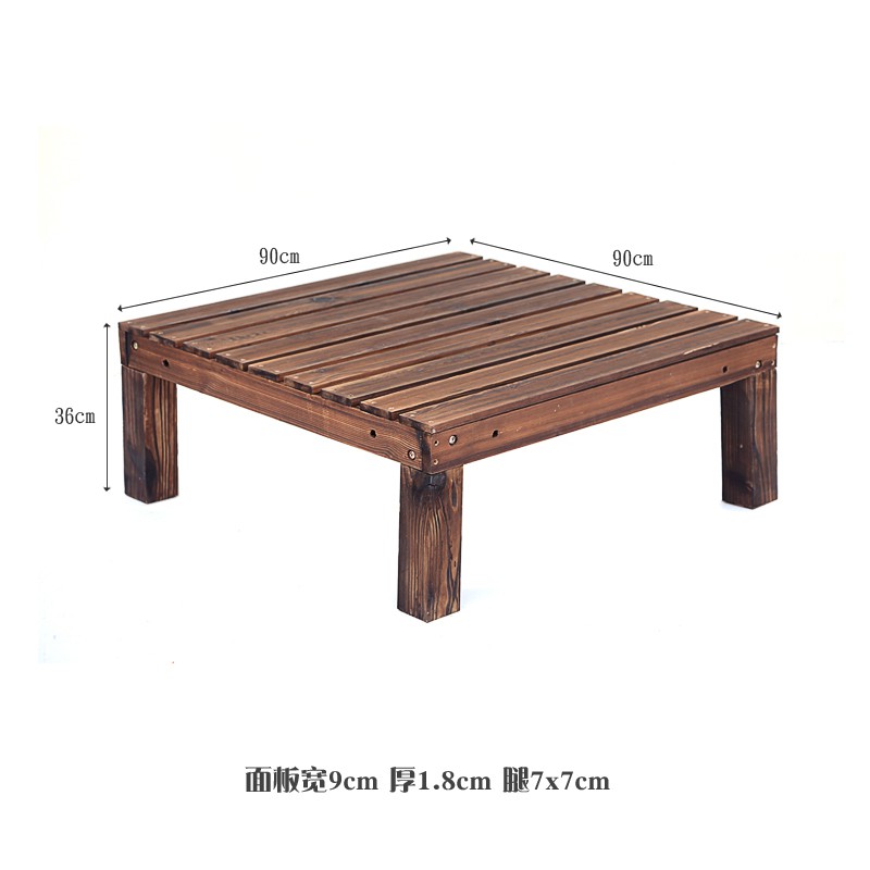 Outdoor garden carbonized anticorrosive wood platform flower stand ...