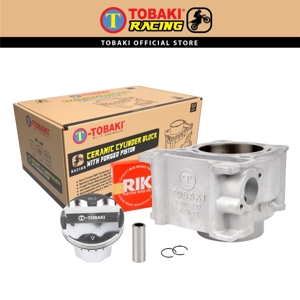 TOBAKI RACING CERAMIC CYLINDER BLOCK + FORGED PISTON (FULL SET) Y16ZR/NMAX/NVX155/R15 V3 ...
