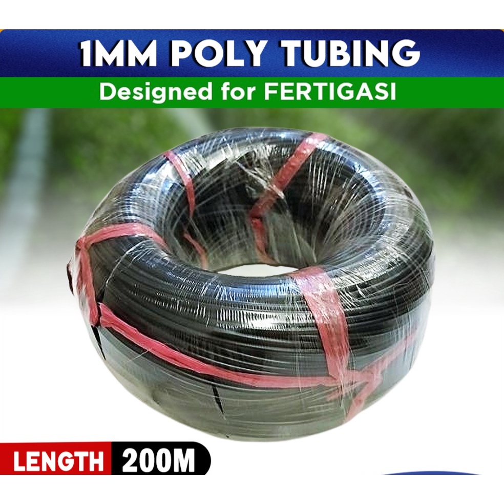 1mm x 200m (2L/hr) Drip Irrigation Poly Tubing Micro Garden Water Hose ...