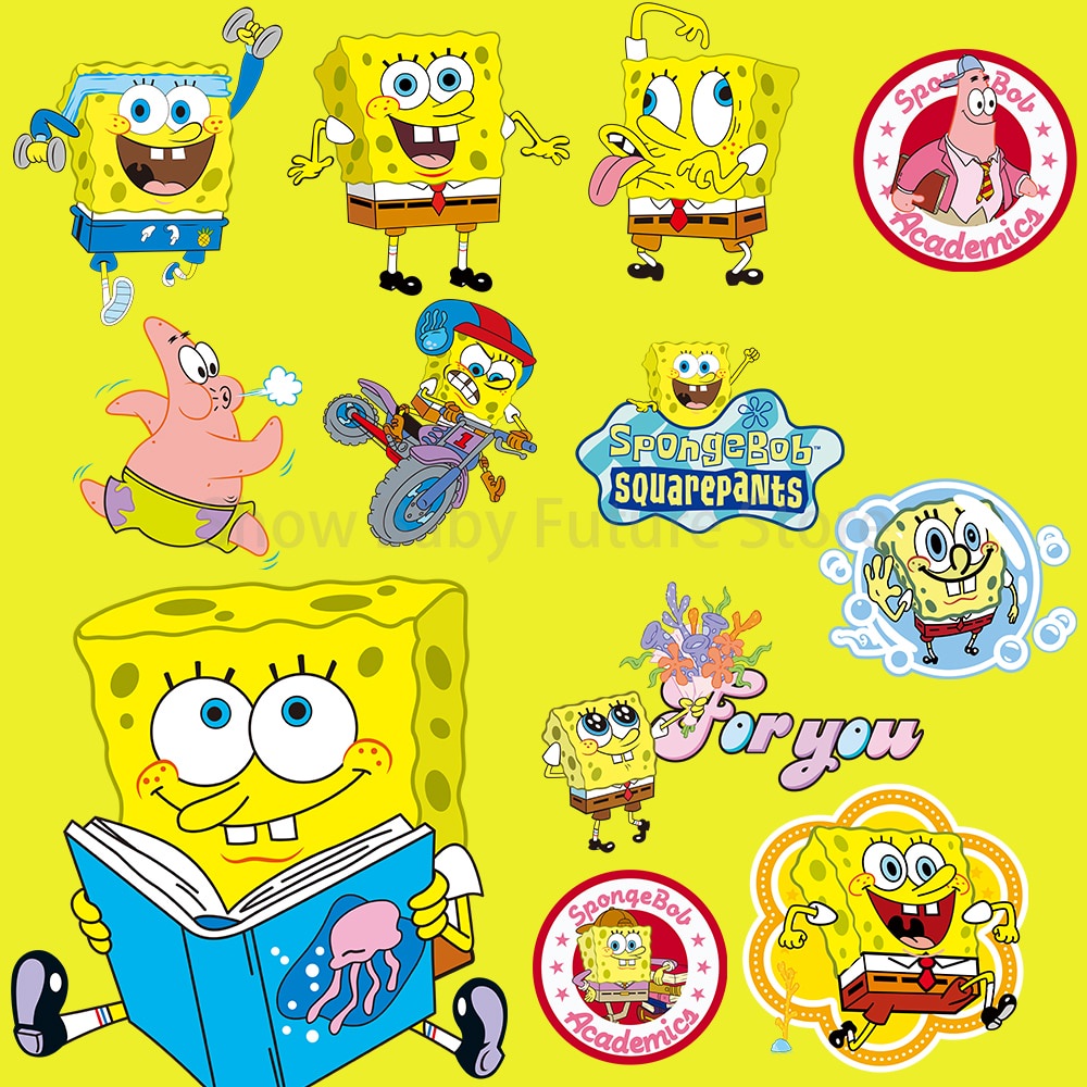 SpongeBob SquarePants Iron on Letters Vinyl Heat Transfer Patches for ...