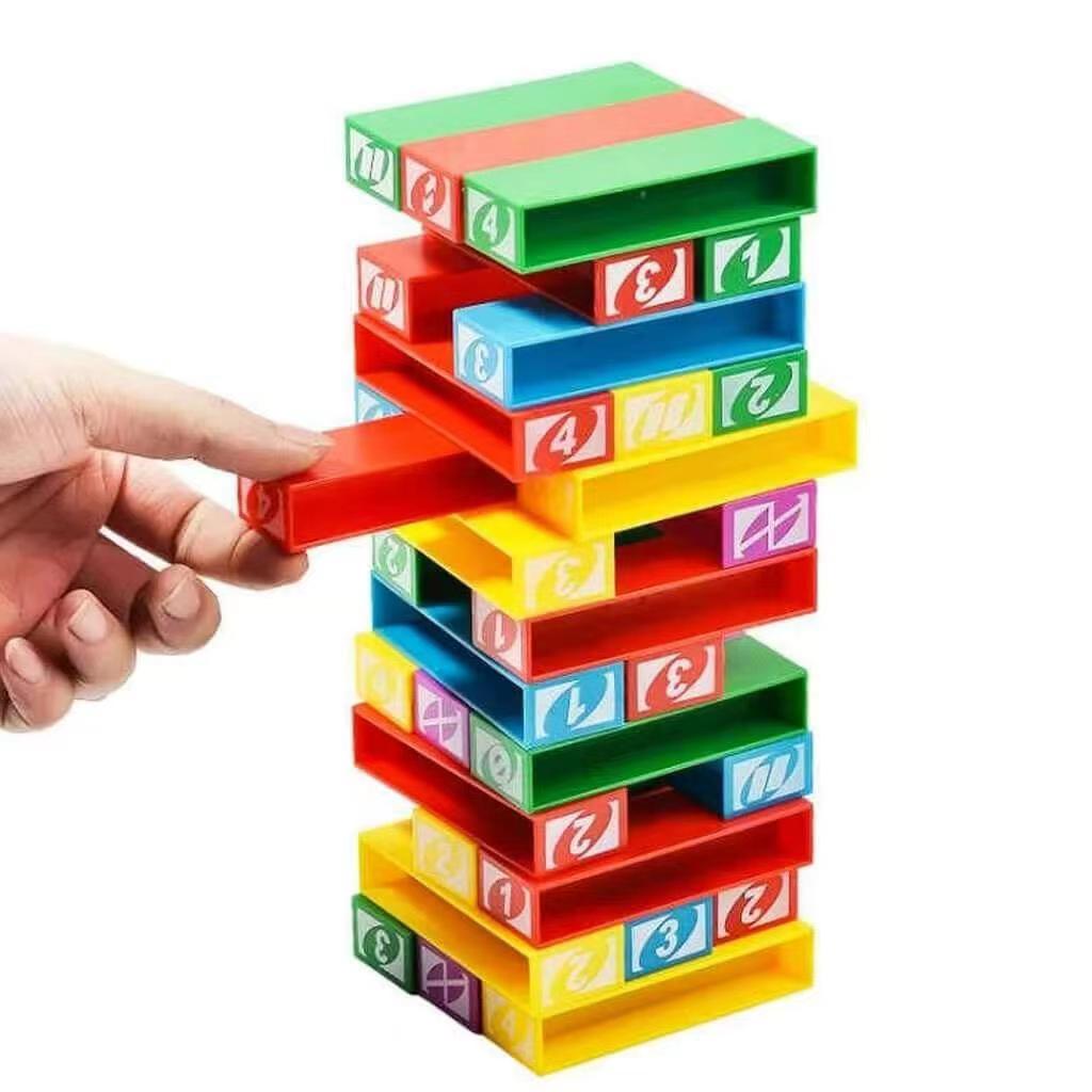 🇲🇾🐻UNO STACKO Stacking Block Game Tower Building for Family & Friends ...