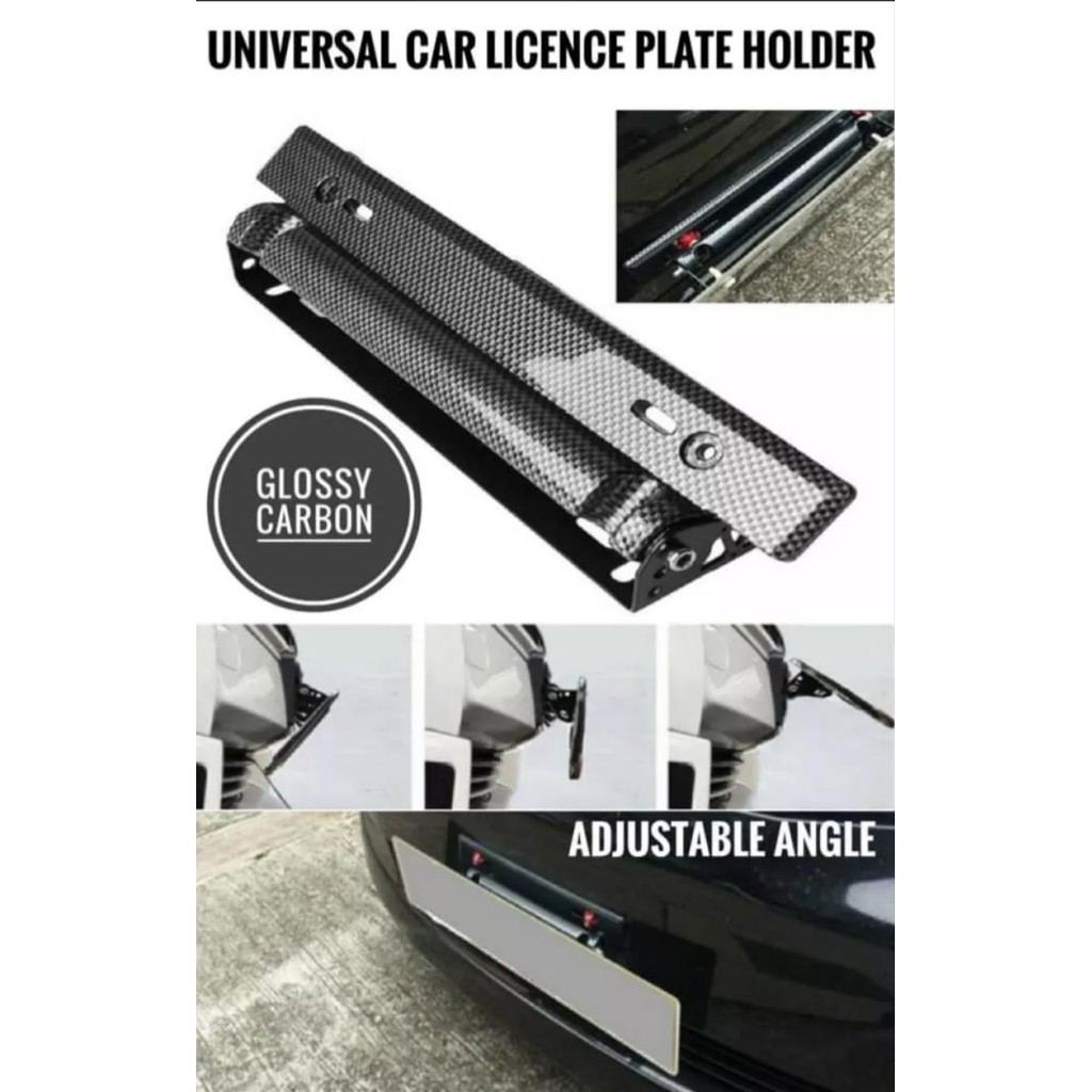 Adjustable Holder 6d Carbon Fiber Number Car Racing License Plate Frame ...