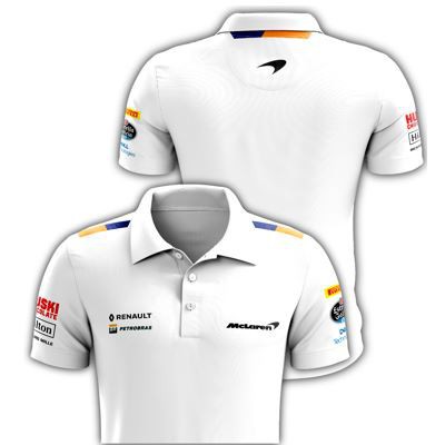BAJU LELAKI PUTIH POLO Mclaren Renault F1 Championship 2020 Polo Collar ...