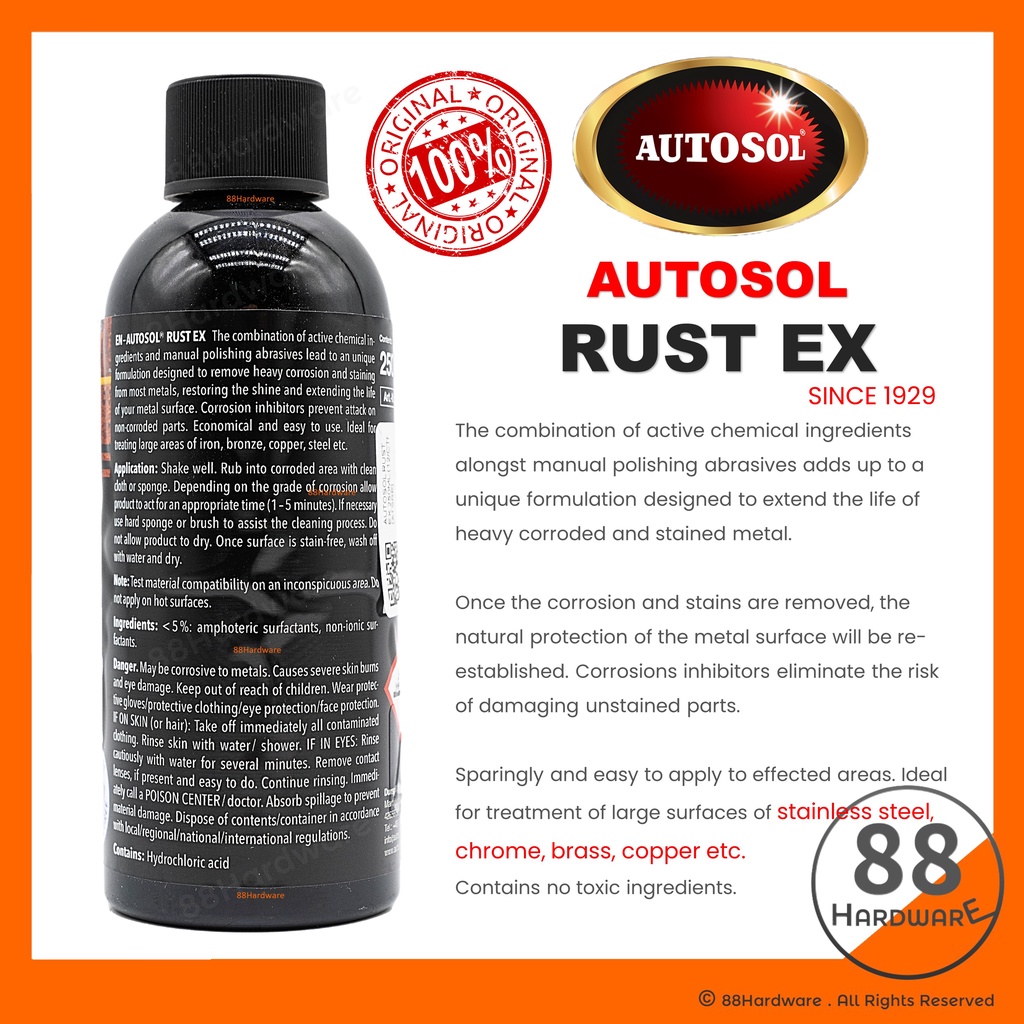 Autosol Rust EX rust remover / rust remover spray / hilang karat ...