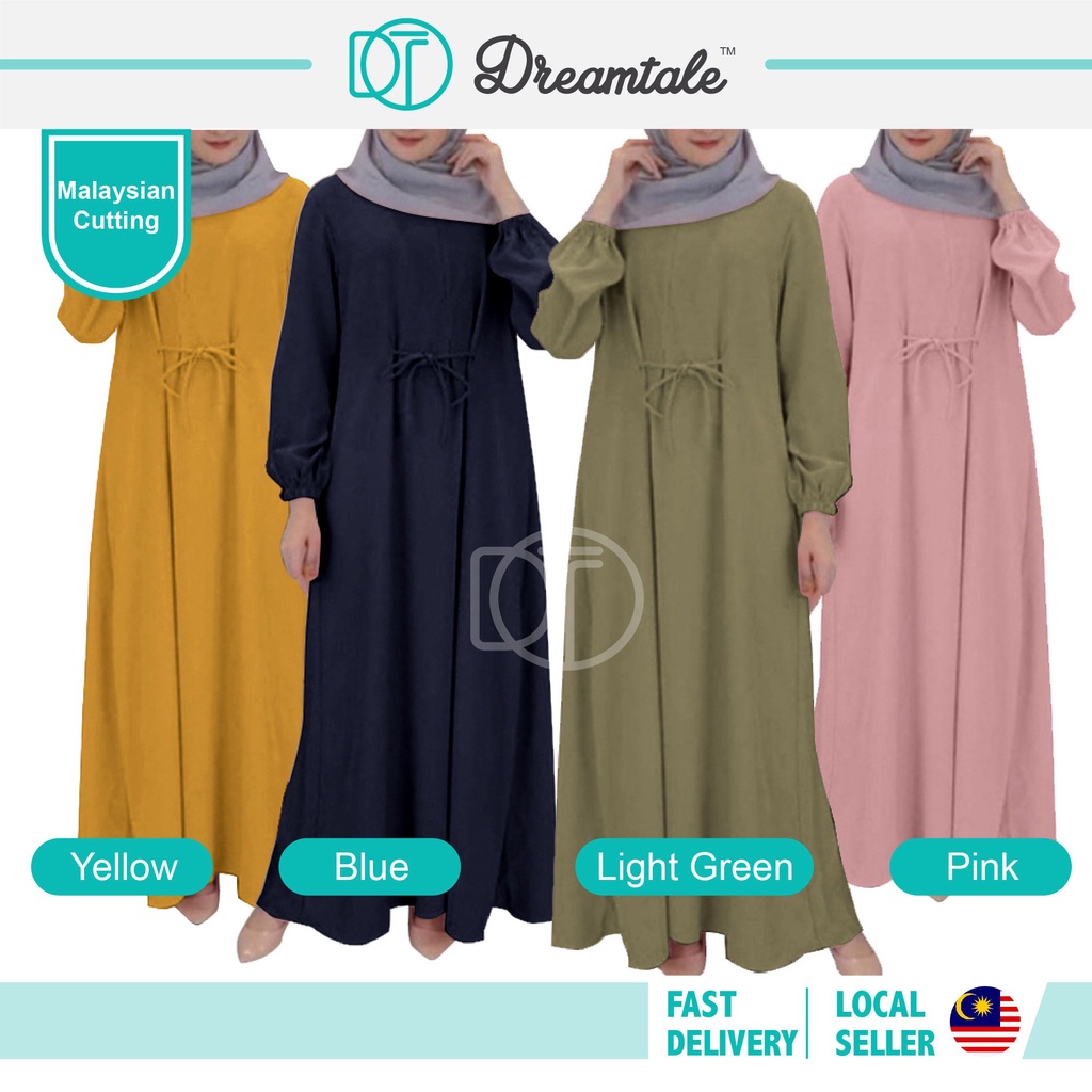 Dreamtale Veeya Muslimah Wear Muslimah Dress Ribbon Waist Abaya Dress ...