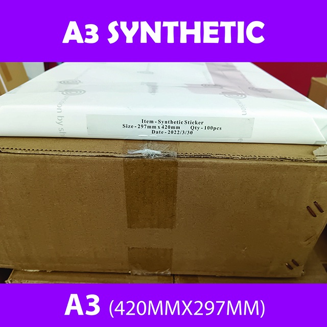 Synthetic Sticker (Matt) 420mmx297mm Good Quality Label Sticker 100 pcs ...