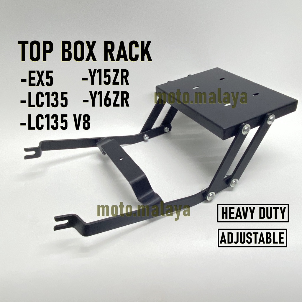 ADJUSTABLE REAR RACK LIPAT MONO TOP BOX RACK FOR Y15ZR/Y16ZR/LC135 /EX5 MONORACK HEAVY DUTY ...