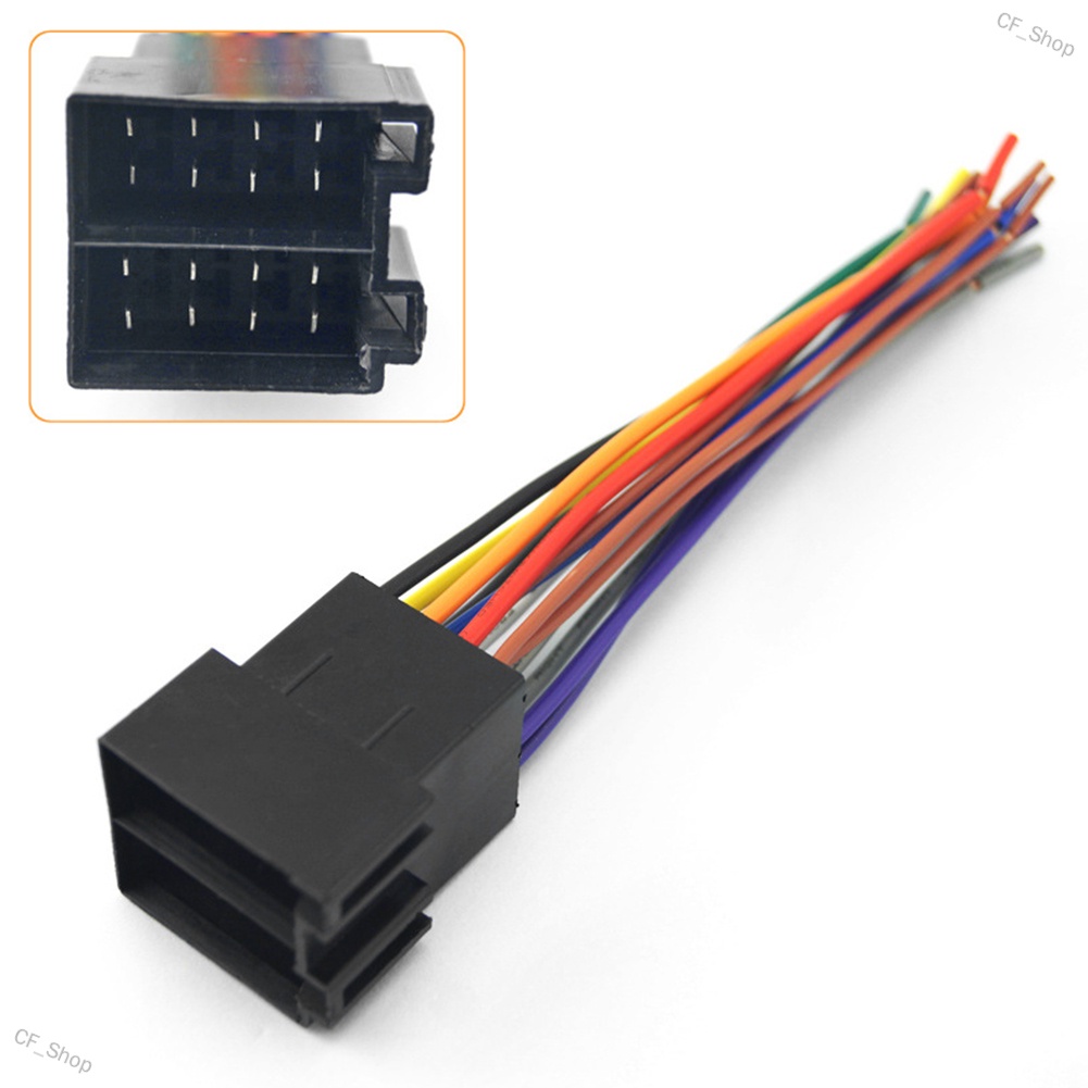 CF_Shop Universal Male ISO Radio Wire Wiring Harness Adapter Connector ...