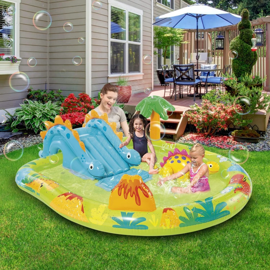 HH295 Intex Kiddie DINOSAUR Pool Slide Kids Inflatable Swimming Pool ...