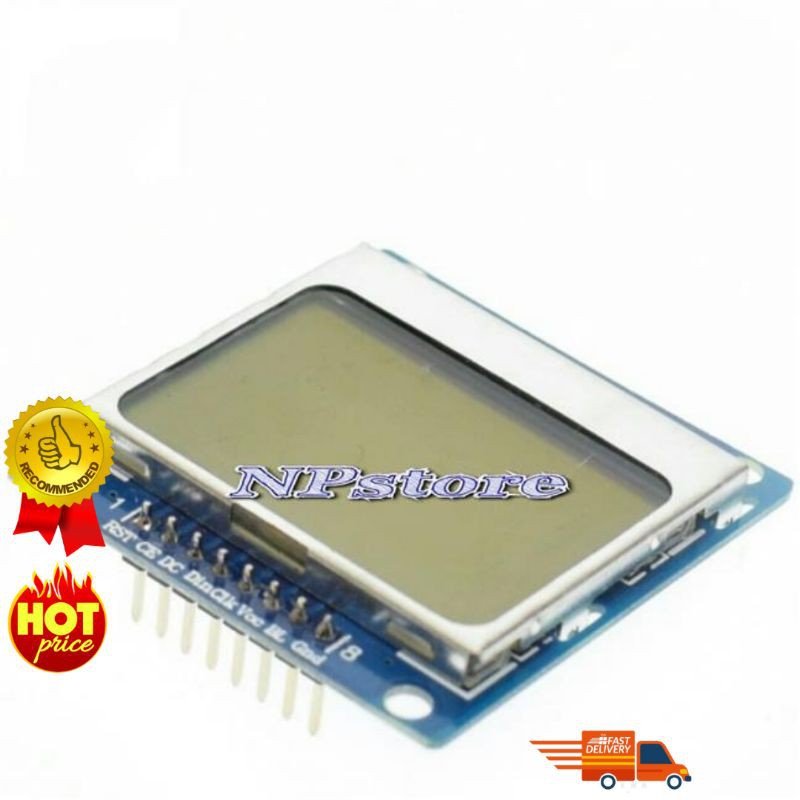 🔥READY STOCK 💥84X48 Nokia 5110 LCD Module with backlight adapter ...