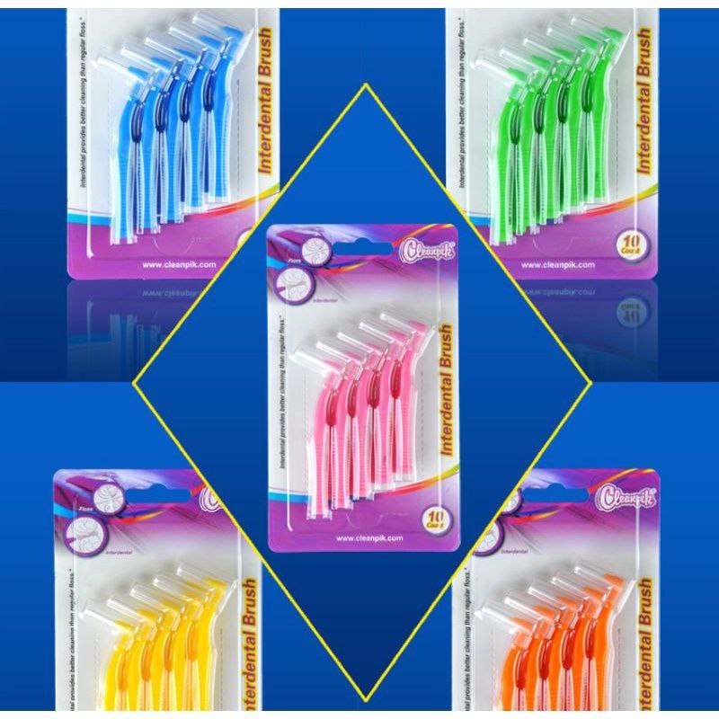 INTERDENTAL BRUSH I SHAPE cleanpik牙缝刷I字型牙间刷齿缝刷正畸矫正牙套刷10支装)/40 PCS 牙线 ...