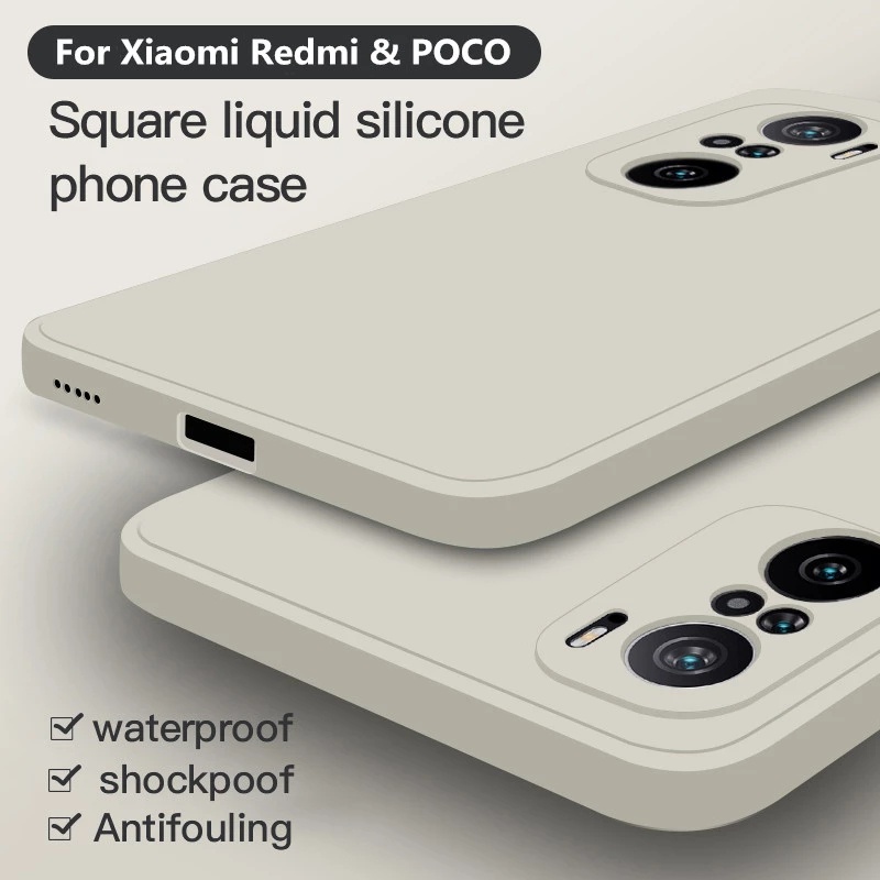 Straight Cube TPU Soft Phone Case Cover For Xiaomi POCO C65 F5 F4 M5 ...