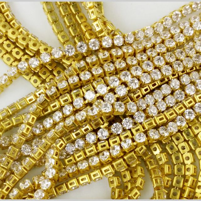 White stone chain Size S, M, L ( length 1 mtr ) | Shopee Malaysia