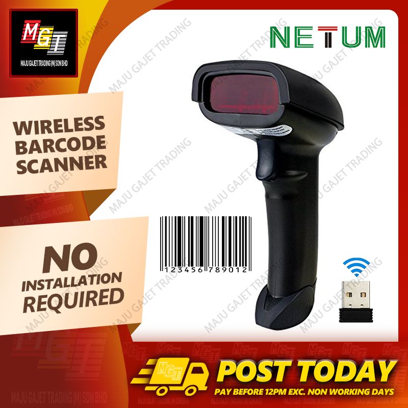 NETUM Wireless Barcode Scanner 1D 2.4G Support Continuous Scan POS ...