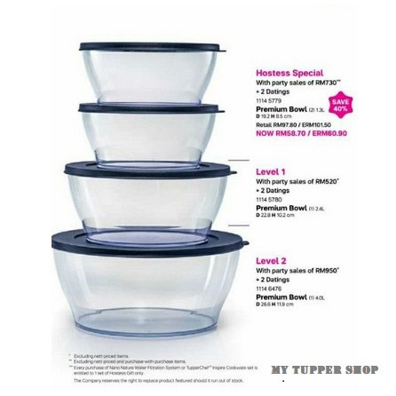 Tupperware Premium Bowl 2.4L (1) | Shopee Malaysia