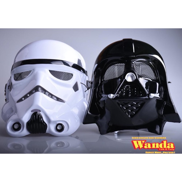 🔥READY STOCK🔥。 Black White Star Wars Darth Vader Full Face Mask Deluxe ...