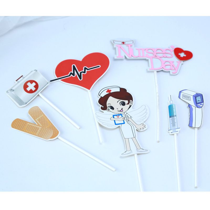 7pcs Happy nurses day cake topper cake deco | Shopee Malaysia