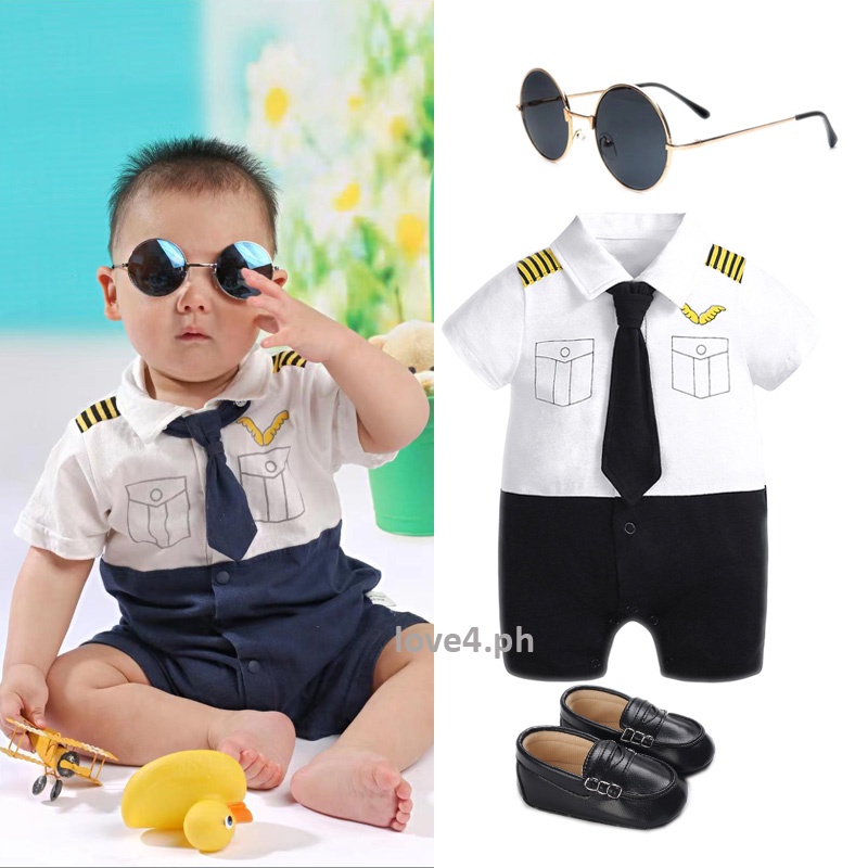 Newborn Baby Boy Clothes Pilot Costume Birthday Boss Baby Terno ...