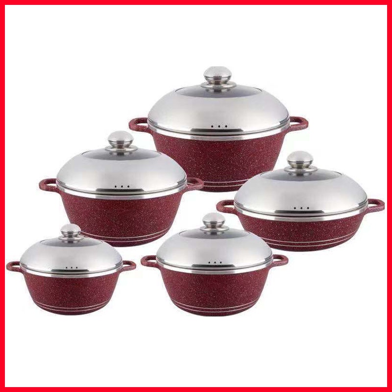 10PCS DESLON IMPERIAL COOKWARE SET DIE CAST MARBLE CERAMIC COATING ...
