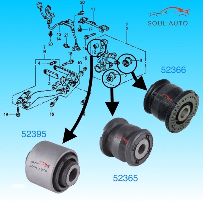 Honda Civic S5A ES ET CRV S9A RD5 Rear Knuckle Arm Bush (Bush Belakang ...