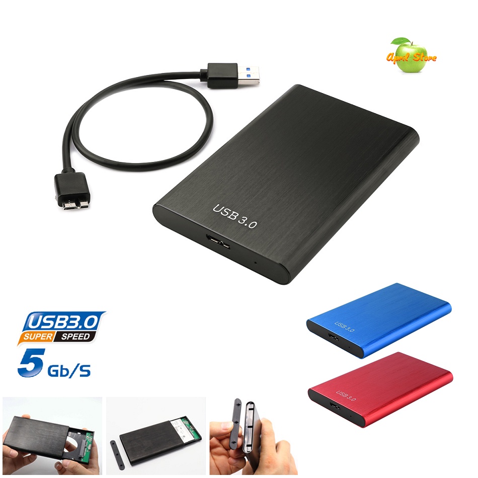 USB 3.0 2.5 inch SATA SSD HDD Enclosure Case Aluminium Alloy External ...