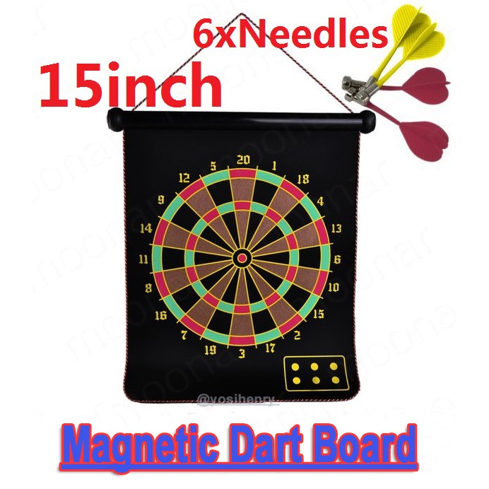 Magnetic Dart Game 15" + 6 Magnetic arrows Back and forth front and ...