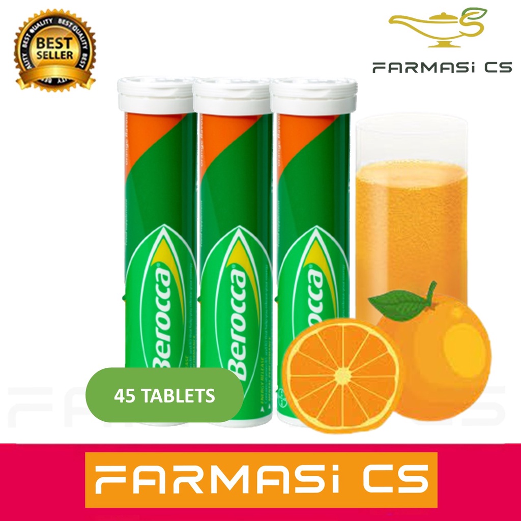 PROMO Berocca 45 Effervescent Tablets Orange Flavour EXP:02/2025 ...