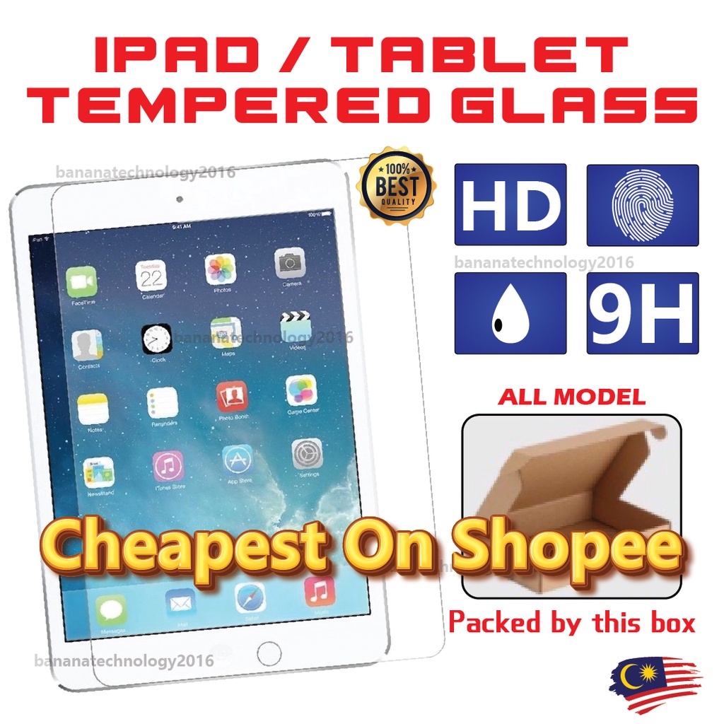 🔥iPd Tempered Glass (All Models) iPd 2,3,4 iPd Air/ Air2/ Air4(2020 ...